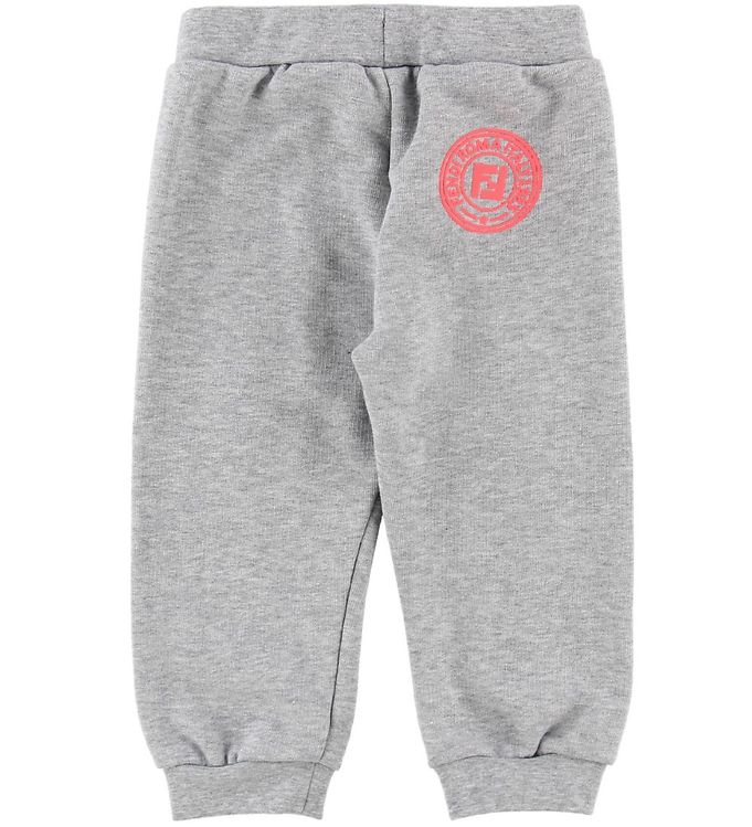 Fendi Sweatpants - Gråmeleret m. Neonpink » Altid fri fragt i DK